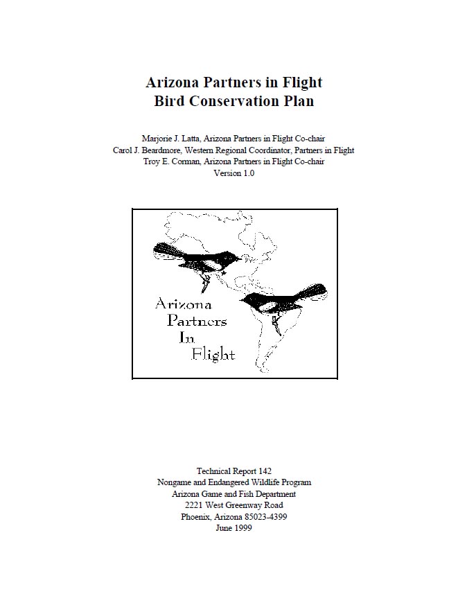 Partners in Flight State Bird Conservation Plans - Partners in Flight